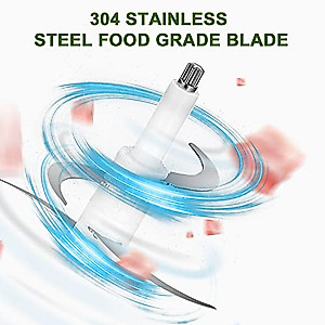 Liebe&Lecker Food Processor, Electric Food Chopper with 2 Bowls 8 Cup and 8 Cup, Meat Grinder with 4 Large Sharp Blades for Fruits, Meat, Vegetables, Baby Food, Nuts, 2 Speed, 350W