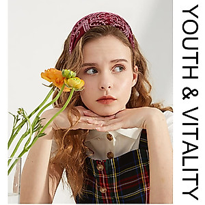 AOPRIE Knotted Headbands - Wide Plain Bandana Hair Bands, 4-Pack Soft Turban Style for Women