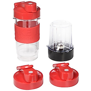 Mironi Personal 500-Watt Mini Blender and Smoothie Maker with Grinder Cup, 2 Blender Bottles and Recipe Booklet, Red