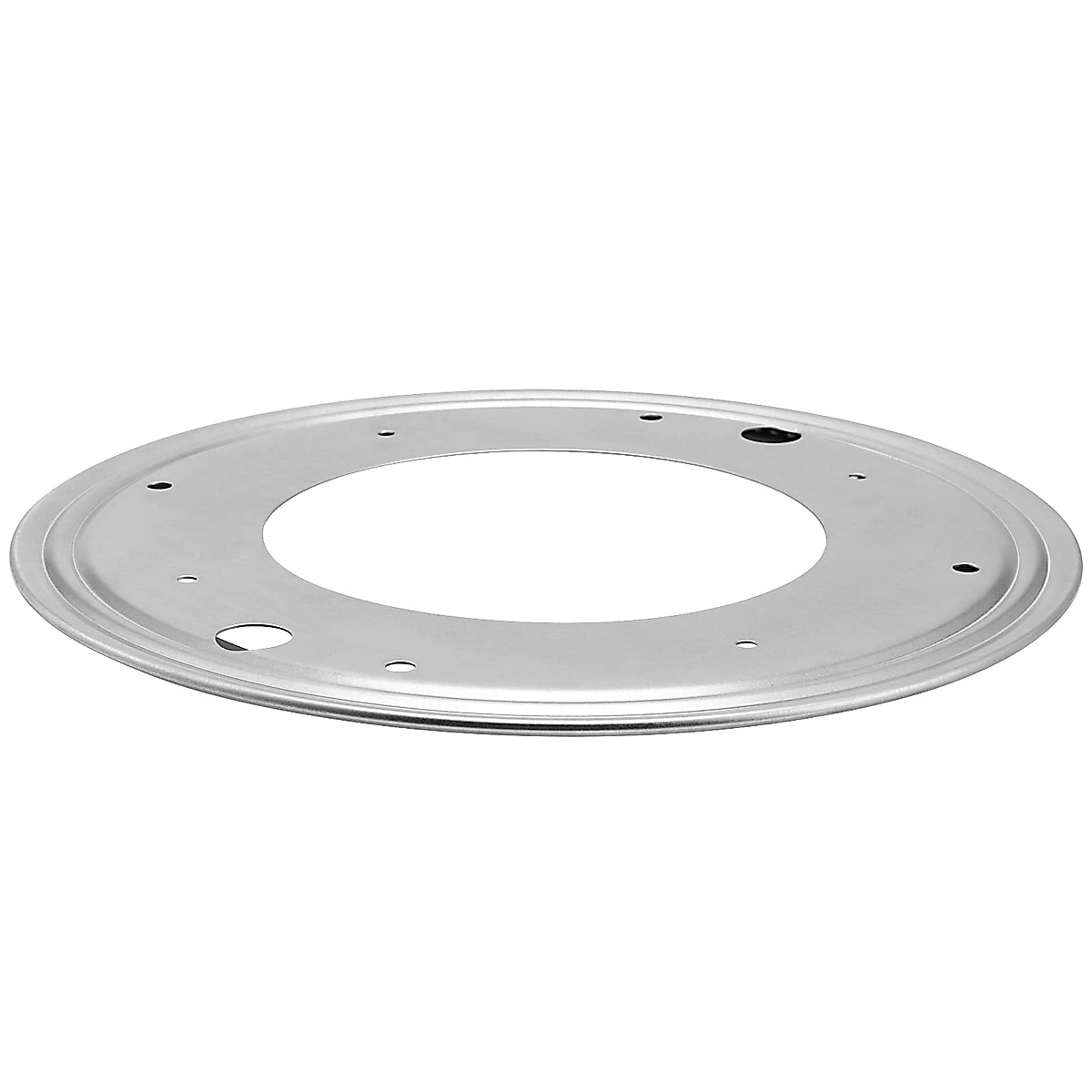 MUKLEI 4 Pack 12 Inches Lazy Susan Hardware, 5/16 Thick Rotating Bearing Plate with Cork and Screws, Galvanized Steel Swivel Turntable Bearings for Table, Book Case, Fruit Tray, Silver