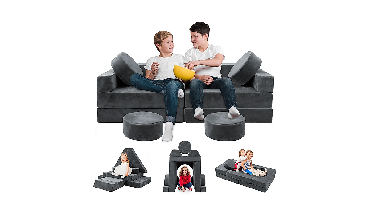 HOMFINE 16-Pc Modular Play Couch - Ignite Kids' Creativity