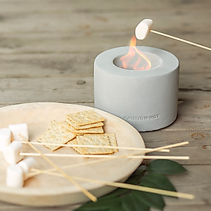 Frontsea Tabletop Rubbing Alcohol Fire Pit, Portable Tabletop Fireplace Concrete Bowl, Outdoor Indoor Ethanol Fireplace for Farmhouse, Valentine's Day, Party, Dining and Birthday