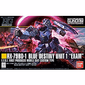 Bandai Hobby HGUC 1/144 Blue Destiny Unit1 Exam Ms Gundam: The Blue Destiny Model Kit Figure