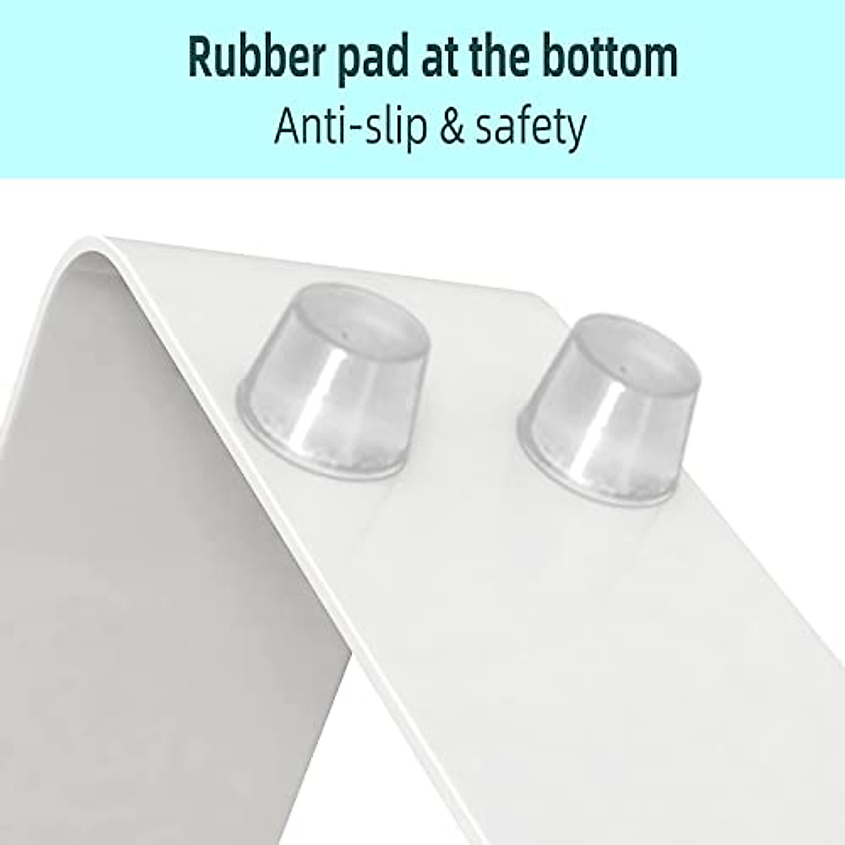 WOWOO HOME 7'' Wooden with Metal Squatting Toilet Stool, Bathroom Poop Stool for Adults, Potty Stool Anti-Slip Brown and White A01