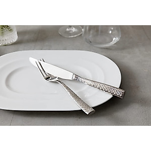 Fortessa Lucca Flatware Set, 20-Piece, Faceted Stainless