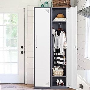 SISESOL Metal Lockers for Employees Steel Locker Large School Locker Metal Wall Locker Office Employee Lock Box 71" Steel Storage Cabinet Storage Locker Cabinet for Home Gym Office School Garage