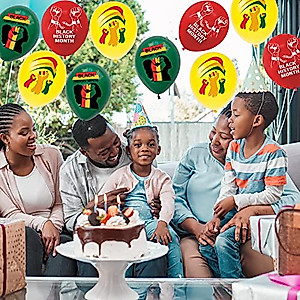 Black History Month Balloons Latex Party Balloons - 36 Pcs 12 inch Round Juneteenth Freedom Day June 19 Balloons for Black Themed Commemoration National Party Backdrop Decorations