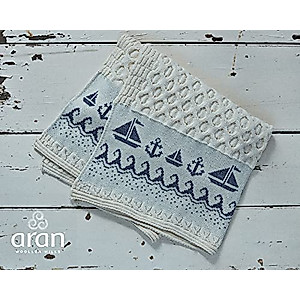 Irish Blanket 100% Merino Wool Throw Honeycomb Knit Couch Sofa Made in Ireland 42" x 62"