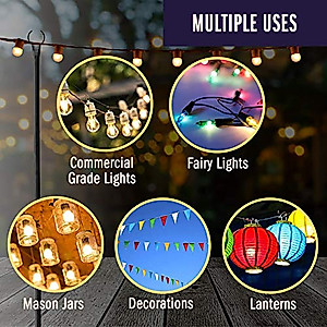 Holiday Styling String Light Poles for Outdoor String Lights - Metal Light Pole w/Hooks for Outdoor String Lighting - Patio Light Accessories Ideal for Backyard, Weddings, and Parties