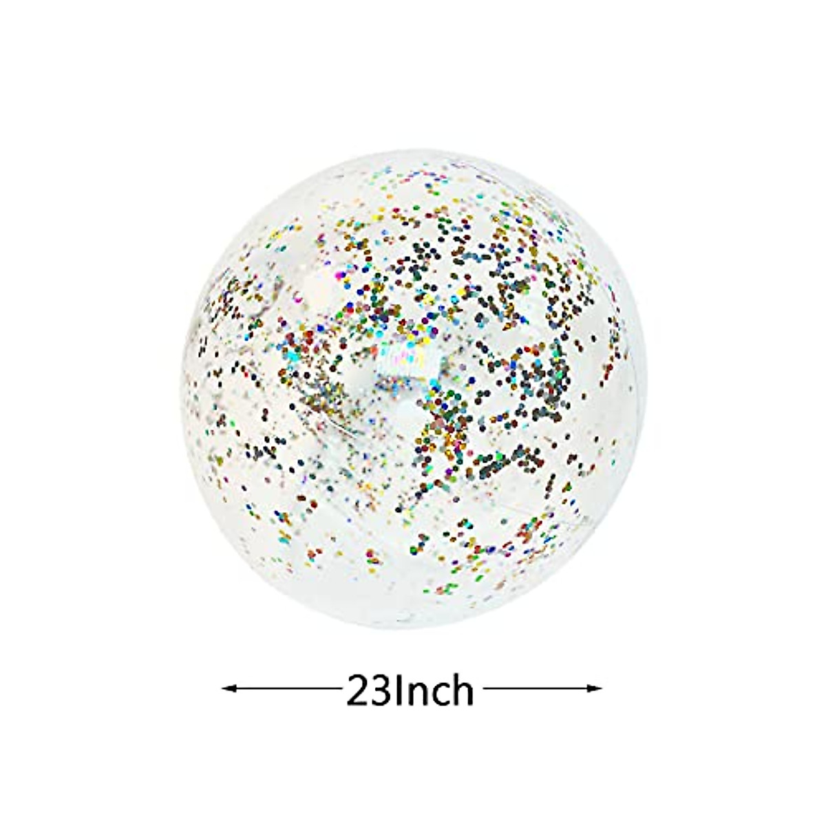 Yuguolorry Swimming Beach Ball Jumbo Pool Balls Confetti Glitters Inflatable Swimming Pool Water Ball Beach Outdoor Summer Party Favors for Adult Inflatable Beach Balls (Iridescent 23 Inch)