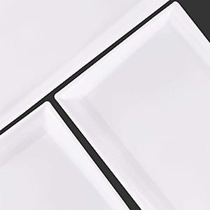 Supernal 12pcs White Plastic Serving Trays,15''X10'' Decorative Serving Trays,Slanted Rectangle Platter,Plastic Fast Food Tray,Wedding Platter Party Trays,Disposable Serving Party