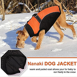 Dog Winter Vest, Windproof Doggy Warm Jacket Padded Puppy Jacket Harness Pet Apparel Cold Weather Coat for Small Medium Large Dogs(XL)