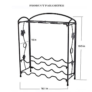Countertop Wine Rack - Hold 8 Wine Bottles and 8 Glasses Multifunctional dis Assembly Small Wine Rack - 2 Tier Tabletop Wine Holder Stand for Cabinet, Pantry, Wine Bottle Storage（Black）