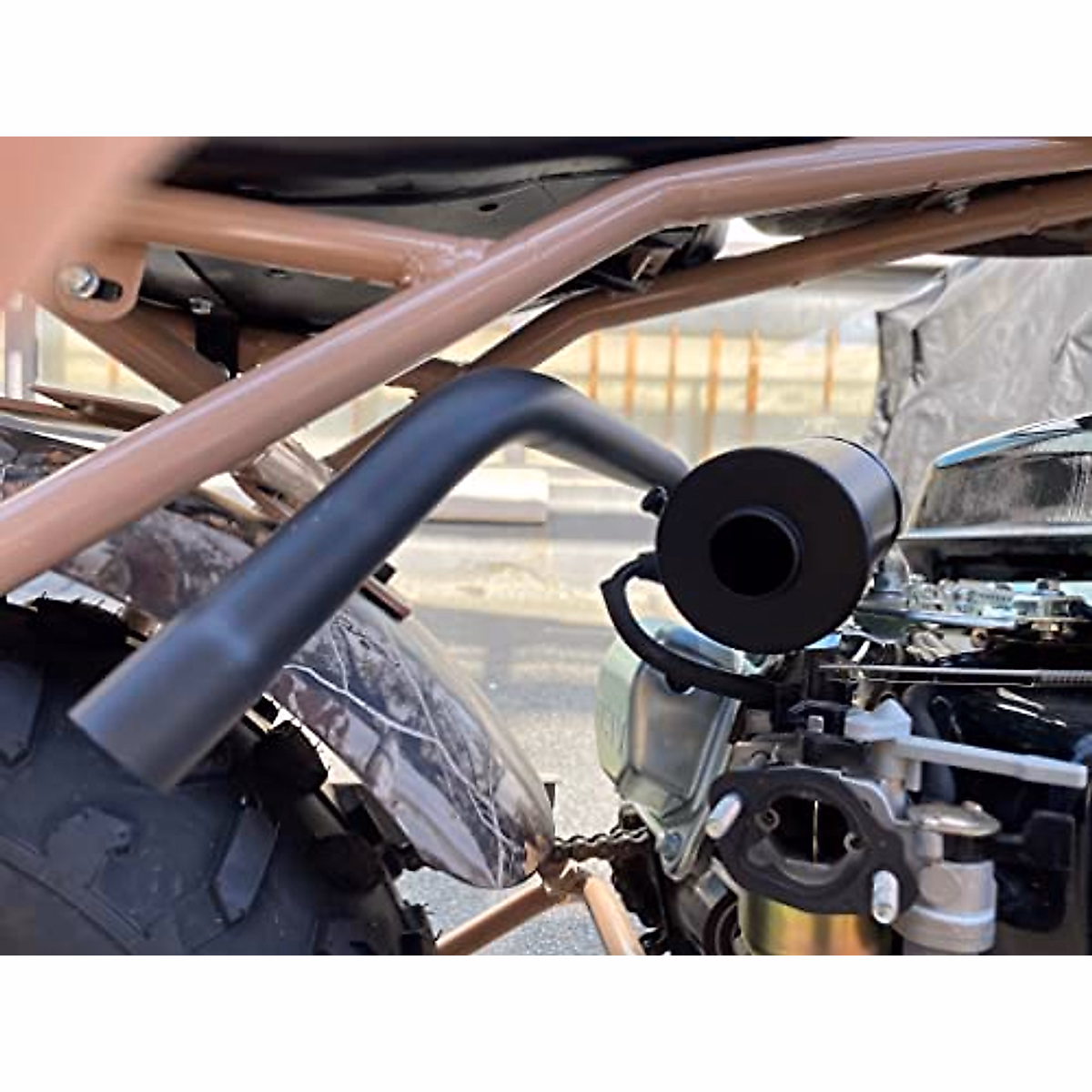 Upgrade Exhaust with Muffler For Coleman Powersports CT200U BT200X CT200u-ex,212cc 196cc/6.5HP Go Kart and Gas Mini Bike Black