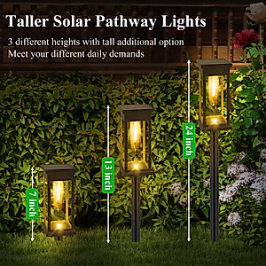 MJIAHOMDEC Solar Lights Outdoor Waterproof,8 Pack LED Solar Pathway Lights Outdoor,Solar Walkway Lights Garden Lights Solar Powered for Outside,Landscape,Path,Yard,Patio,Driveway