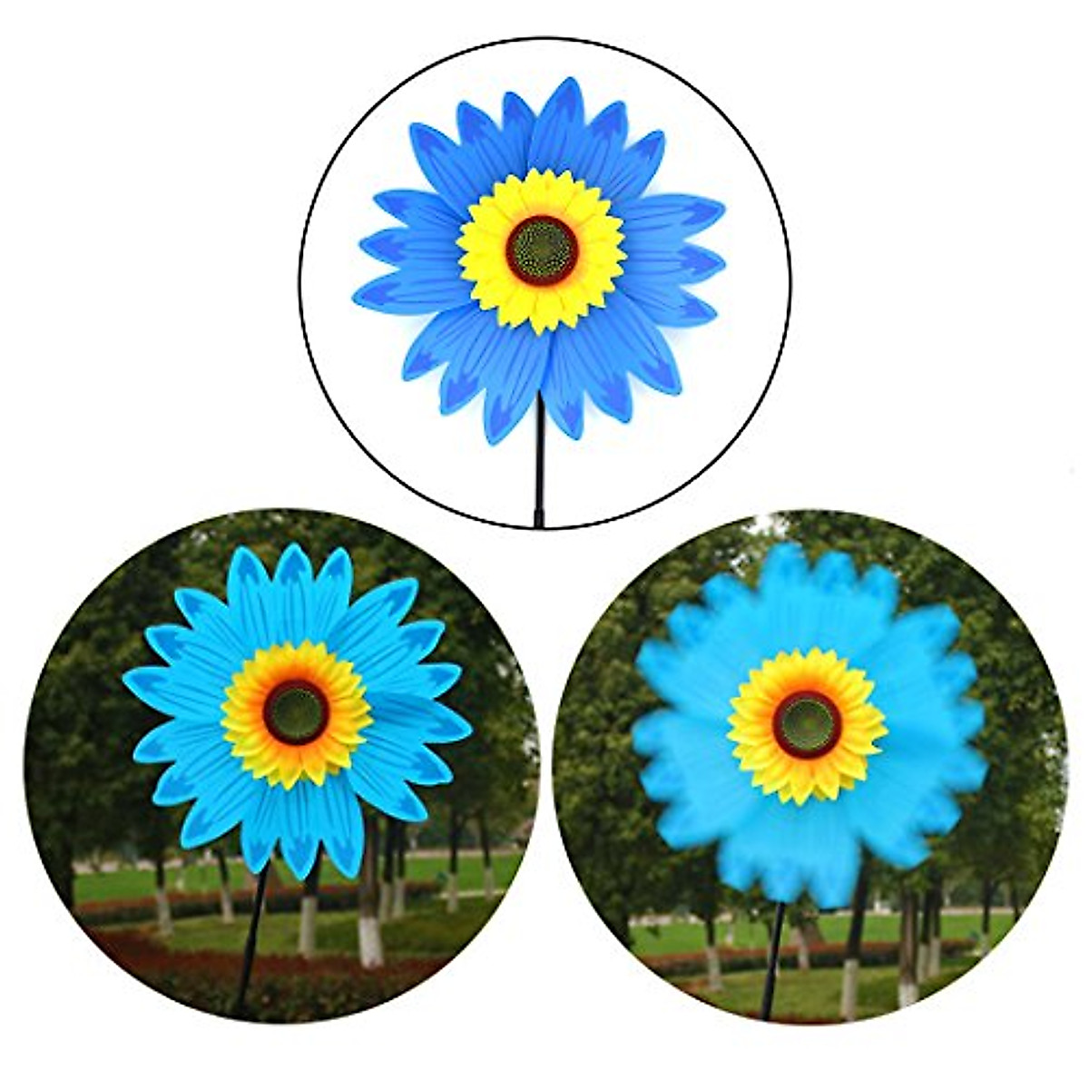 B bangcool Sunflower Lawn Pinwheels Wind Spinners Garden Party Pinwheel Wind Spinner for Patio Lawn & Garden (6 PCS)）
