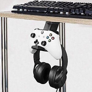 VOMENC Game Controller Under Desk Gamepad Controller Mount Holder for Xbox ONE Switch PS4 PS5 Xbox Series X|S STEAM PC Nintendo, Strong Adhesive Holder for Universal Gamepad