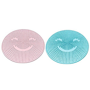 INGVY Dry Brushing Body Brush Silicone Bathroom Sucker Non-Slip Mat Lazy Foot Bath Bath Artifact Rub Back Massage Pad Foot Peeling Foot Scrub Brush (Color : Pink)
