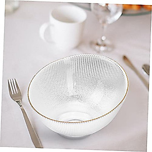 VOSAREA 1pc Fruit Salad Bowl Mini Glass Bowls Ceramic Soup Bowl Fruit Containers Porcelain Serving Bowl Trifle Bowl Modern Salad Dinner Bowl Home Salad Bowl Household Fruit Bowl Crystal