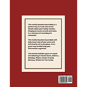 Family Reunion Guest Book: Guests Write And Sign In, Memories Keepsake, Special Gatherings And Events, Reunions