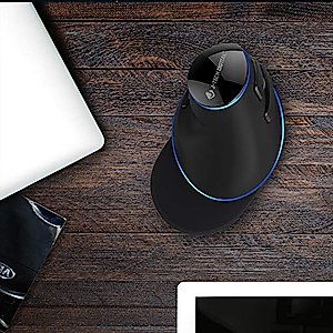 J-Tech Digital Wired Ergonomic Vertical USB Mouse with Adjustable Sensitivity (600/1000/1600 DPI), Scroll Endurance, Removable Palm Rest & Thumb Buttons [V628]