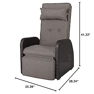 Christopher Knight Home Ostia Recliner with Cushions, Multibrown / Brown