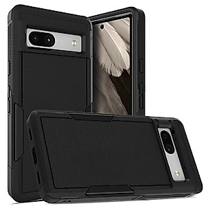 MDCN for Google Pixel 7a Case: Dual Layer Protective Heavy Duty Cell Phone Cover Shockproof Rugged with Screen Protector - Military Protection Bumper Tough - Google Pixel 7a 2023, Black