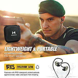 MIPEACE Shooting Ear Protection,25dB Noise Reduction Ear Buds Ear Plugs-Bluetooth Hearing Protection Headphone with Silicone Memory Foam Earbud Tips for Gun Range Mowing Hunting Target