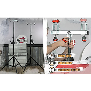 Light Trussing Stands by GRIFFIN | T Adapter DJ Booth Kit & Truss System for Lighting Cans & Speakers | Pro-Audio Stage Platform Hardware Mounting Package | PA Equipment Gear Holder | Live Music Gigs