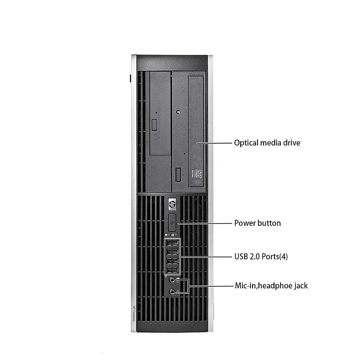 HP Elite 8300 Small Form Factor PC with Intel Quad Core i7-3770 Processor, 16GB DDR3 Memory, 512GB SSD + 2TB HDD, Windows 10 Professional - Black