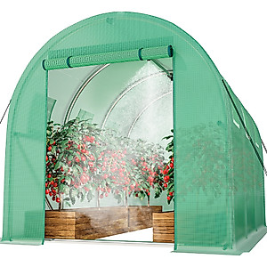 YITAHOME 10x6.5x6.5ft Greenhouse w/ Watering System Heavy Duty Green house Large Tunnel Greenhouses Kit Walk in Outdoor Plant Gardening Upgraded Galvanized Steel for Garden, Backyard, Green