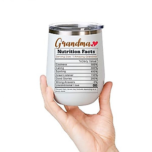 Grandmaworld Tumbler, Mamasaurus Nutrition Facts Cup for Mother's Day, Cool Tumblers for Mom, Stepmom or Grandma from Daughter or Son