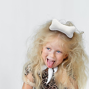 4PC Large Bone Hair Clips Halloween Costume Accessories White Plush Skeleton Hairpins Women Girls Cosplay Headwear