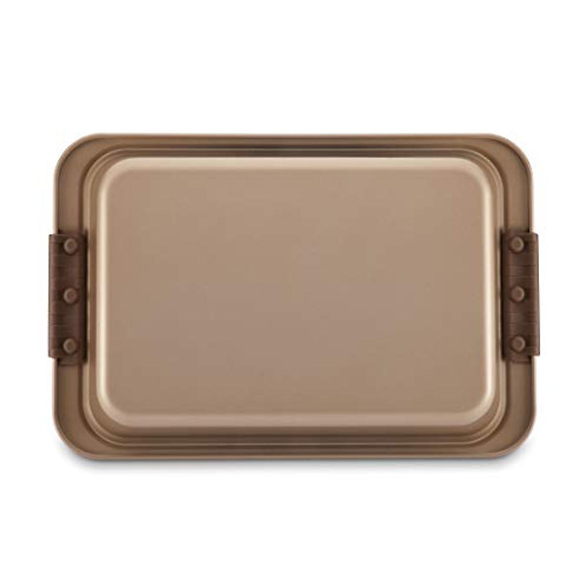 Anolon Bronze Nonstick Baking Pan With Lid / Nonstick Cake Pan With Lid, Rectangle - 9 Inch x 13 Inch, Brown