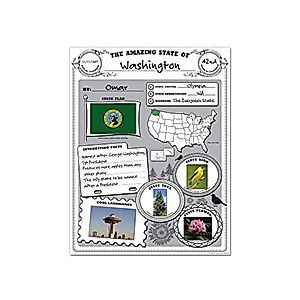 Teacher Created Resources Amazing State Poster Pack, Black, white, 17 x 22 Inch