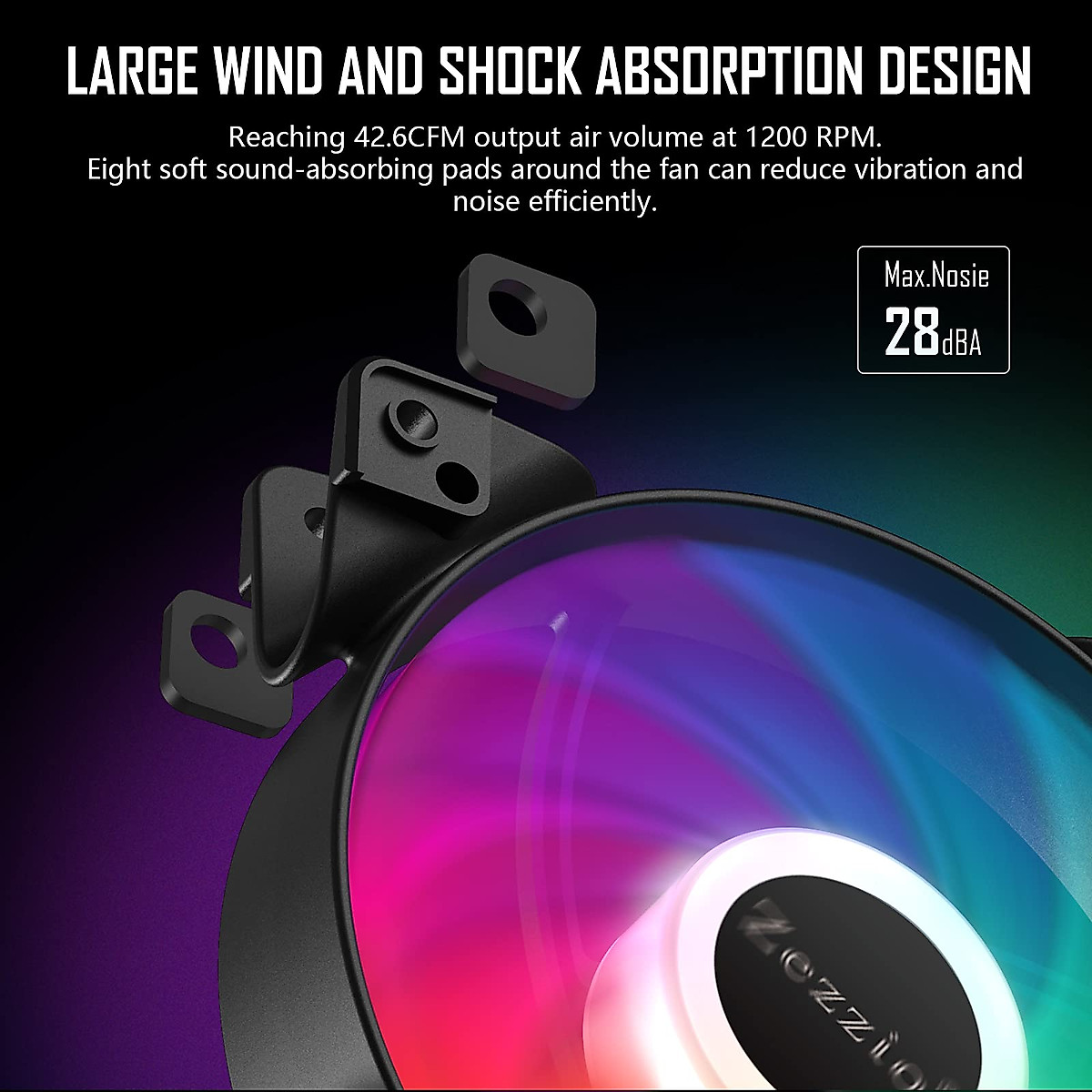 Zezzio 3PCS LED Cooling Fans for PC Case 120mm 3PIN/4PIN CPU Coolers Radiators(3pcs LED Color