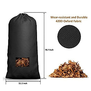 HOLYRY Lawn Tractor Grass Catcher Bag Leaf Collector Leaf Bagger for Riding Lawn Mower 6.6×4.3 ft Wear-Resistant Large Capacity Leaf Bags for Fast Garden Lawn Leaf Cleaning (Black,one)