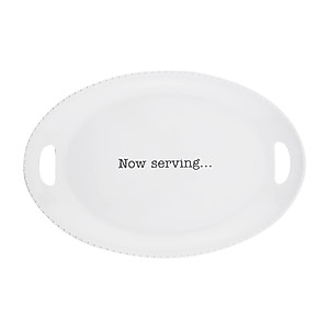 Mud Pie Melamine Serving Platter, White, 12" x 18"