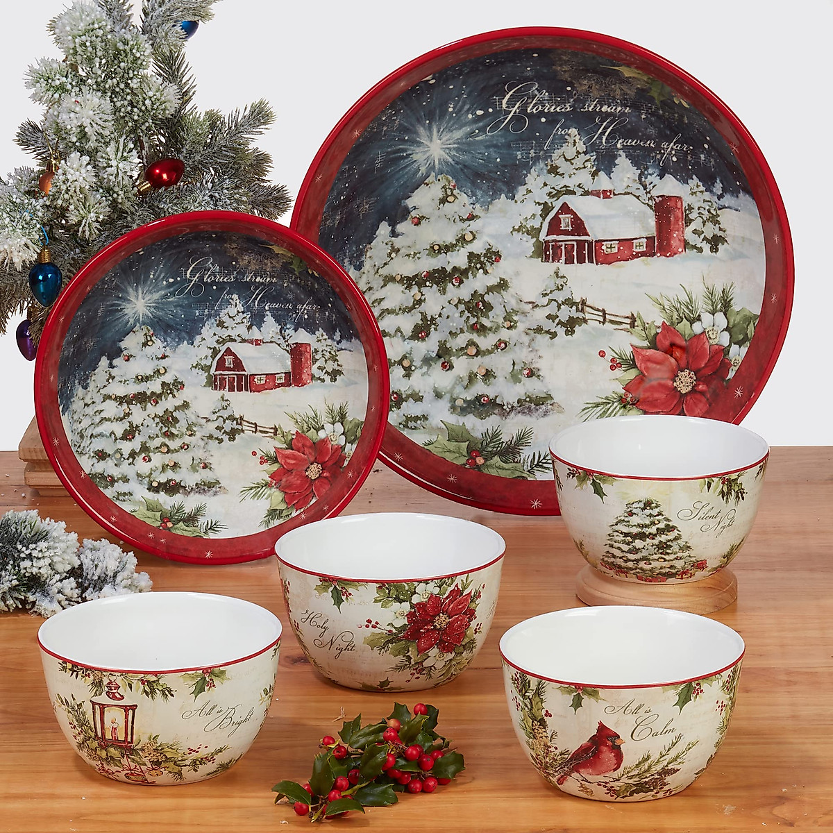 Certified International Silent Night 9" Soup/Cereal Bowls, Set of 4