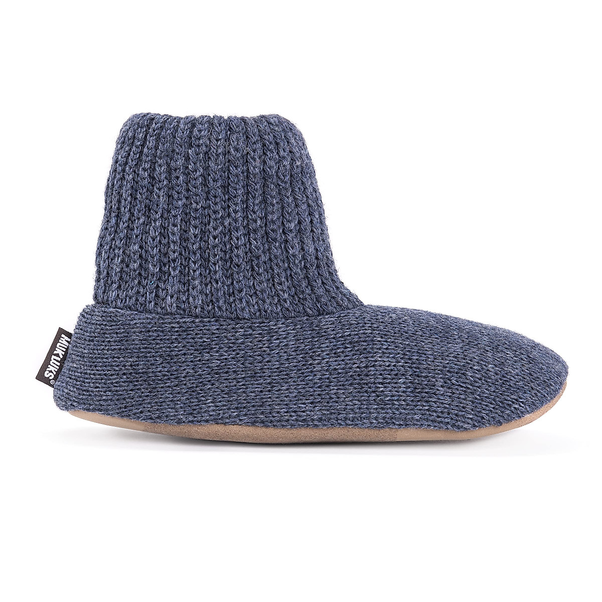 MUK LUKS Men's Morty Ragg Wool Slipper, Denim, 10-11