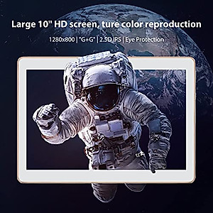 TOSCiDO Tablet 10 inch Tablet with Keyboard (Gold)