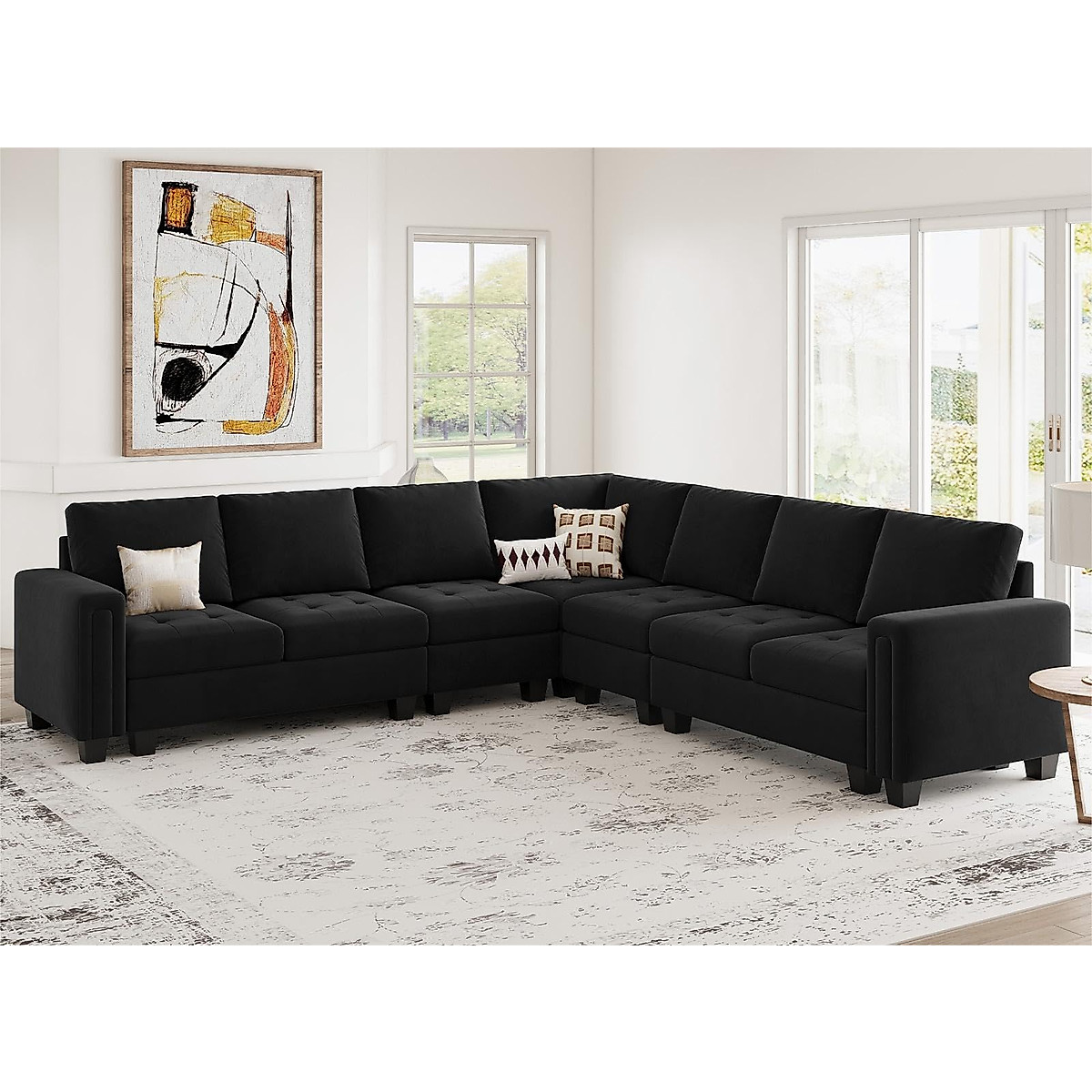 Belffin Single Seat Module for Modular Sectional Sofa Black