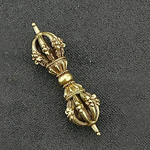 ARTIBETTER Five Cobalt Dorje Vajra Dharma Tibetan Buddhist Meditation Dorje Fair Trade Buddhist Tibetan Vajra Religious Necklace Pendant for Home Family Friends Copper Crafts