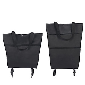Foldable Shopping cart with Wheels for Grocery Collapsible Shopping Bags Removable Bag Bigger Waterproof Shopping Bag