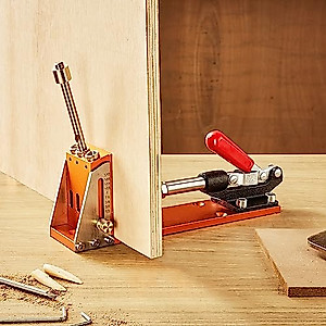 VEVOR 30 Pcs Pocket Hole Jig Kit, Adjustable & Easy to Use Pocket Hole Jig System with Step Drills, Wrenches, Drill Stop Rings, and Square Drive Bits, Dual Scale Marks for DIY Carpentry Projects