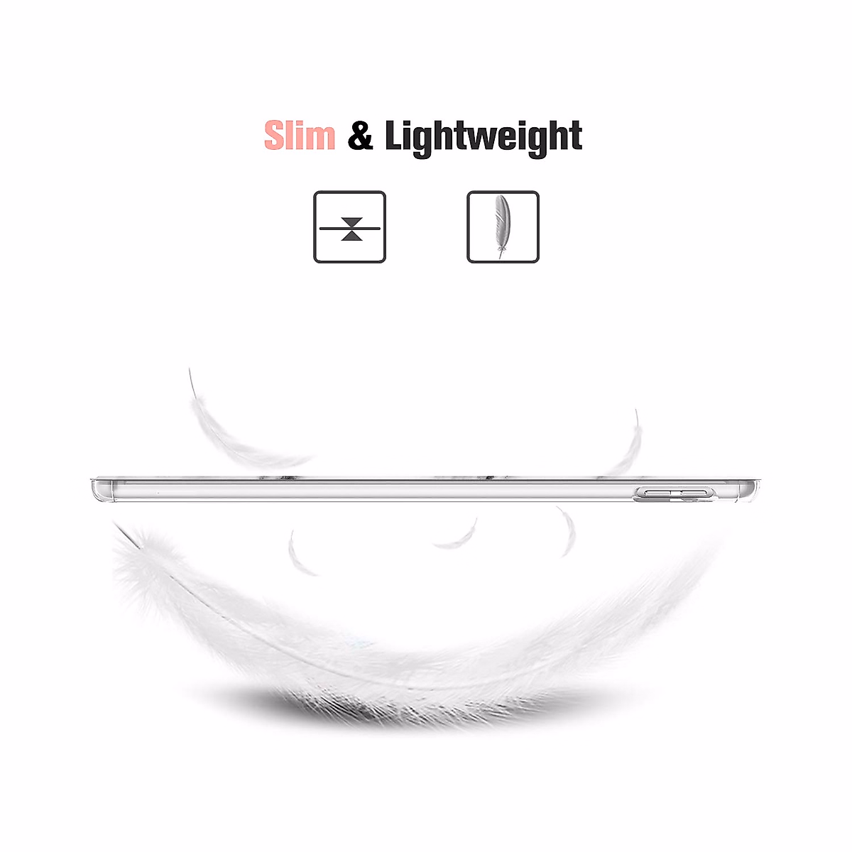 Fintie Case for iPad 10.2 Inch 9th Generation (2021) / 8th Generation (2020) / 7th Gen (2019)- Lightweight SlimShell Stand Cover with Translucent Hard Back Protector, Auto Sleep/Wake, Marble White