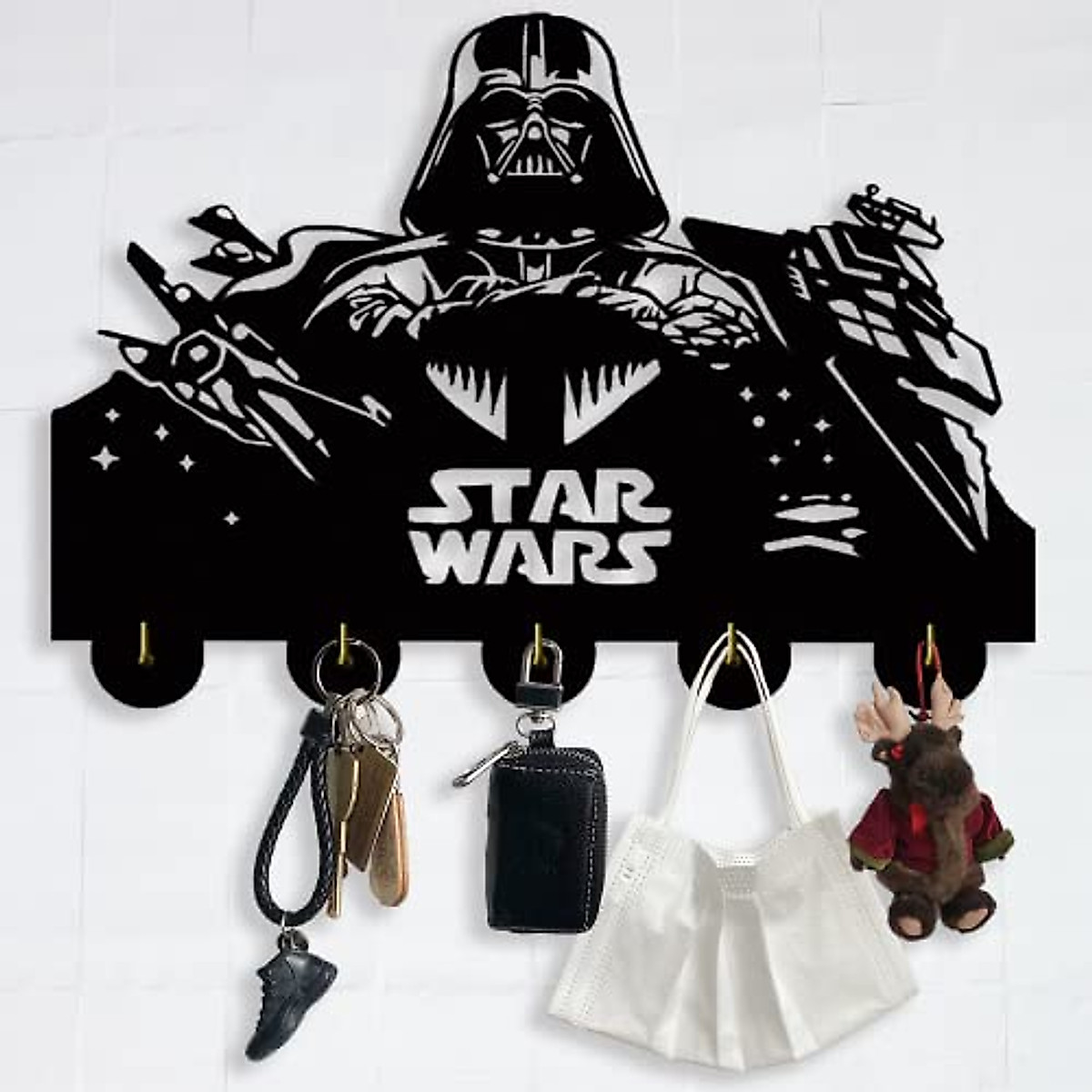 Movie Theme Key Hooks-Wall Hooks Heavy Duty 20LB(Max),Movie Wall Décor,Wood Coat Hooks, Key Holder,Key Hanger for Wall、Entryway and Kitchen