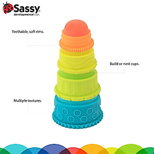 Sassy Eco Stack n’ Nest Cups | Made green with plant-based plastic | 6+ months