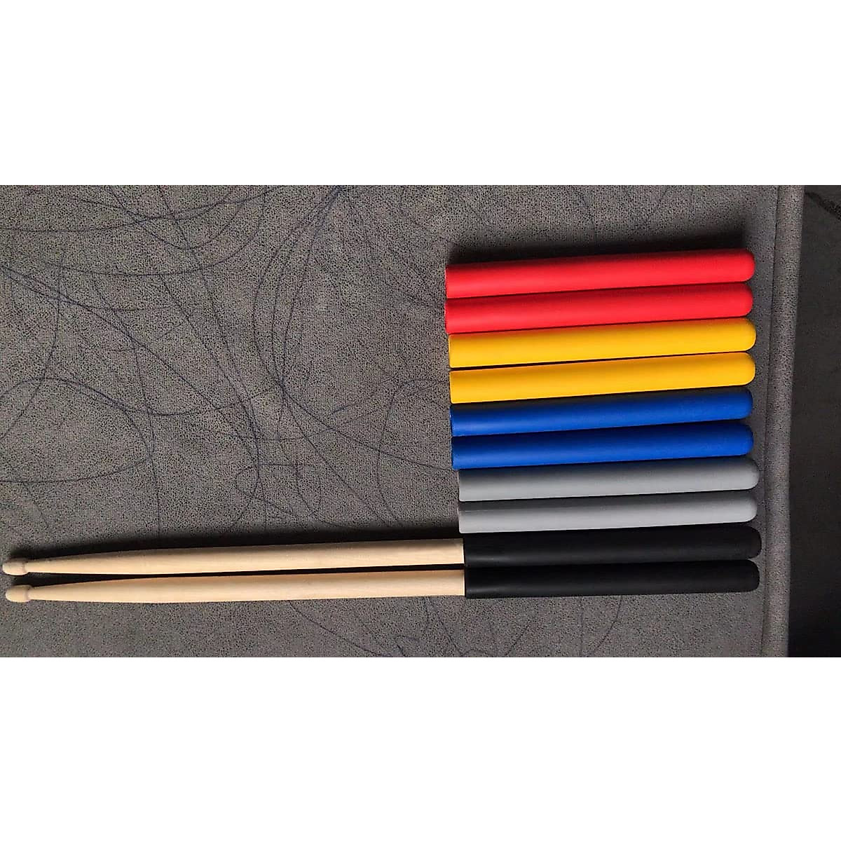 TUOREN 2pcs Drumstick Grips Comfortable Anti Slip Handles Drum Kits Percussion Accessories for Drumming Exercise (Blue)