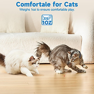 havit Wearable Automatic Cat Toys with LED Lights, Electric Smart Amusing Collar for Kitten, Interactive Cat Toys for Indoor Cats, Pet Exercise Toys, USB Rechargeable, Auto On/Off - Black